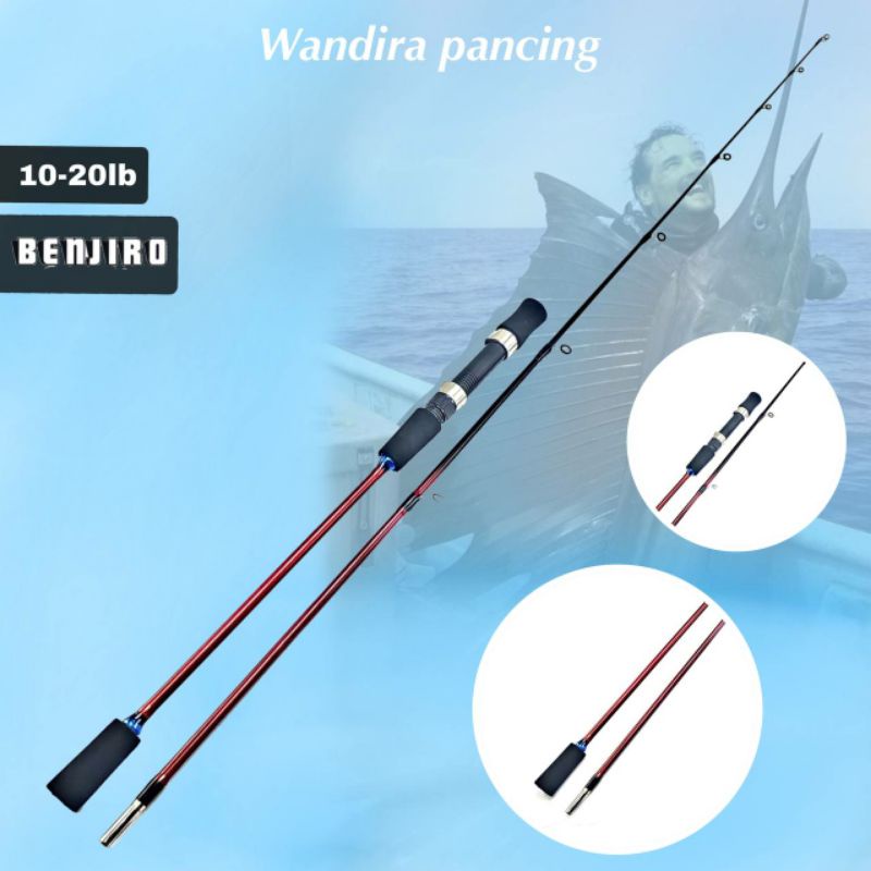 Jual joran benjiro arwana jigging bahan fiber solid kuat kaku 150 165 ...
