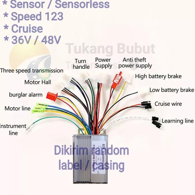 Jual Controller kontroler sepeda listrik bldc brushless 36v 48v ...