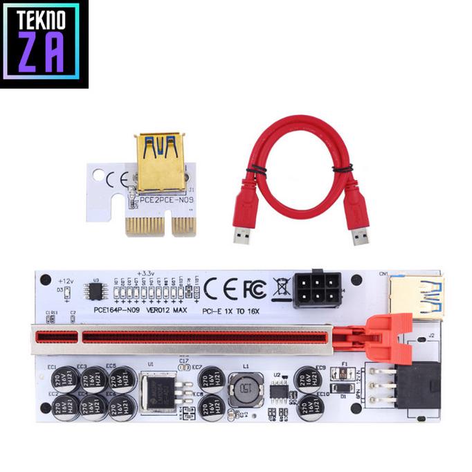 Jual Pcie Riser 10 Capasitor Ver012 Max Mining Vga Gpu Usb Rtx Rx Non ...
