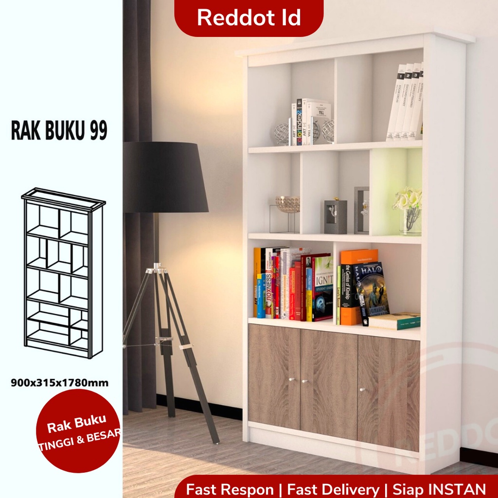 Jual Rak Buku Serbaguna Minimalis 99 Lemari BESAR Aesthetic Modern ...