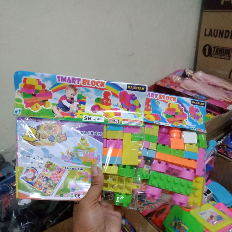 Jual SB40 mainan smart block susun balok mobil kereta / mainan edukasi ...