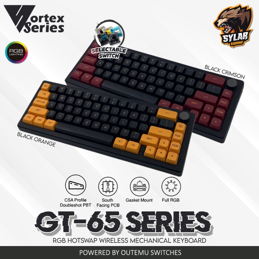 Jual VortexSeries GT65 / GT-65 RGB Hotswap Wireless Mechanical Keyboard ...