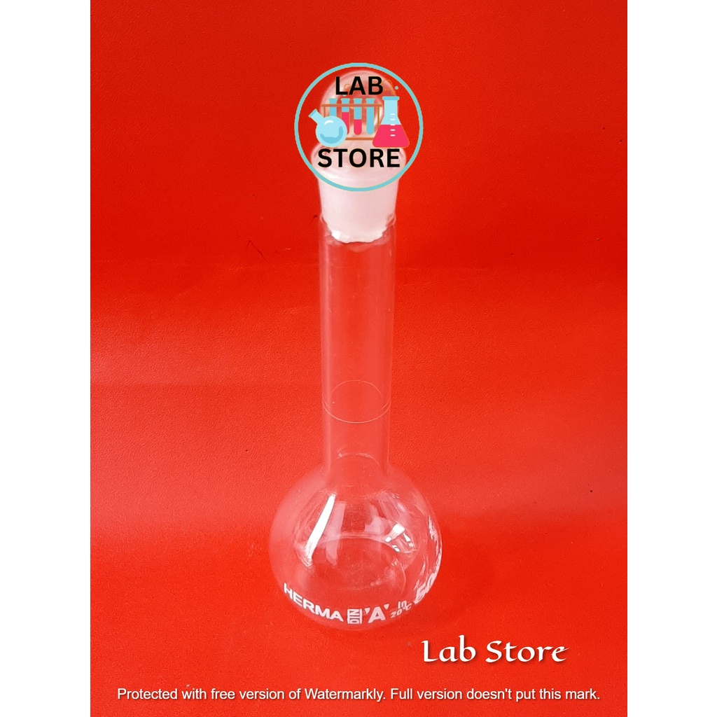 Jual Labu ukur 50ml Herma / Volumetric Flask 50ml Herma / Labu ukur Glass Stopper | Shopee Indonesia