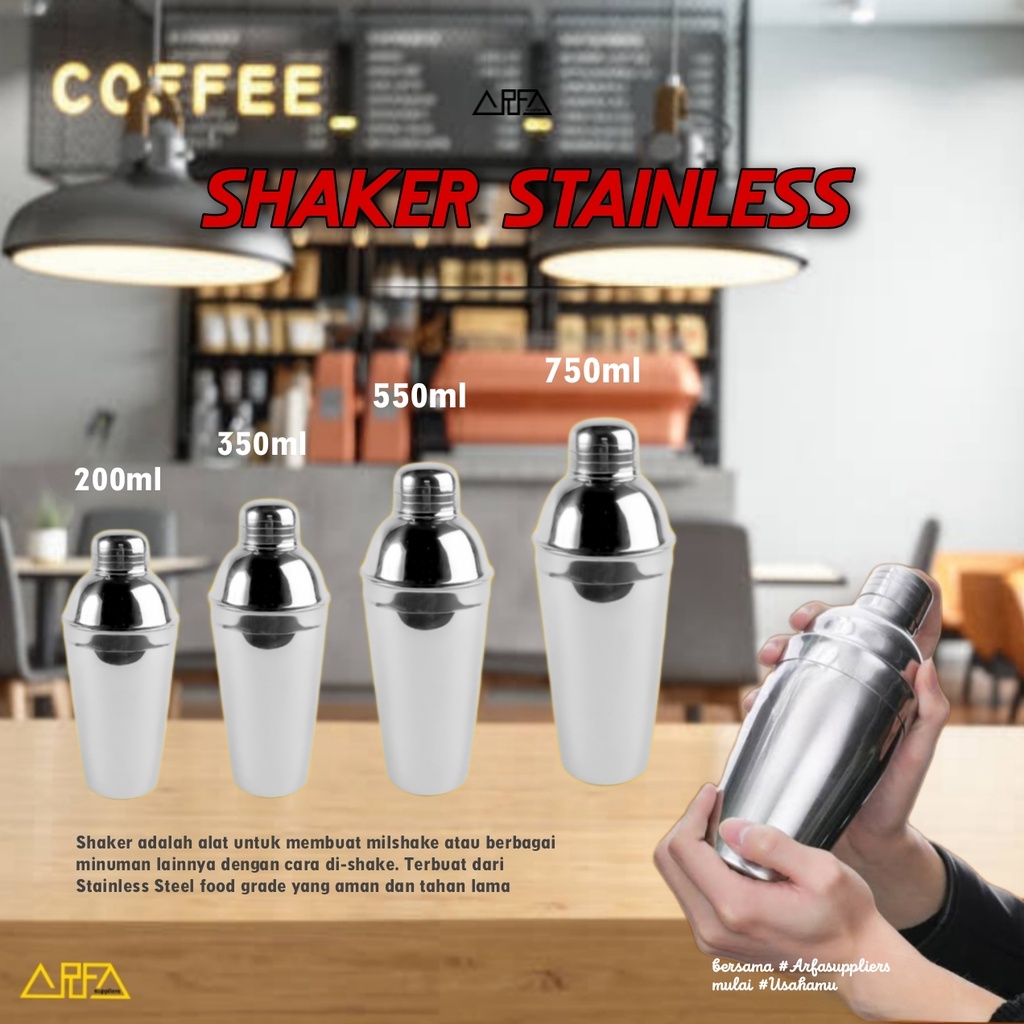 Jual Cocktail Shaker Minuman Stainless 250ml 350ml 550ml 750ml | Shopee ...