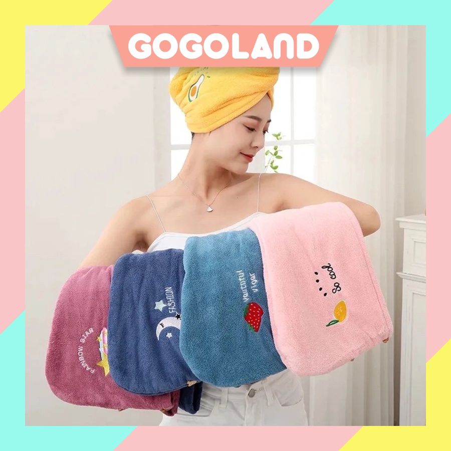 Jual ⭐Gogoland⭐ Handuk Keramas Model Kancing / Topi Beruang / Topi Pita ...