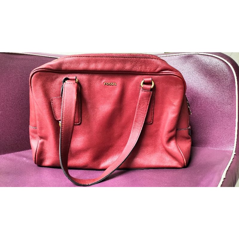 Jual Preloved Tas Fossil Satchel Merah Original Aunthentic | Shopee ...