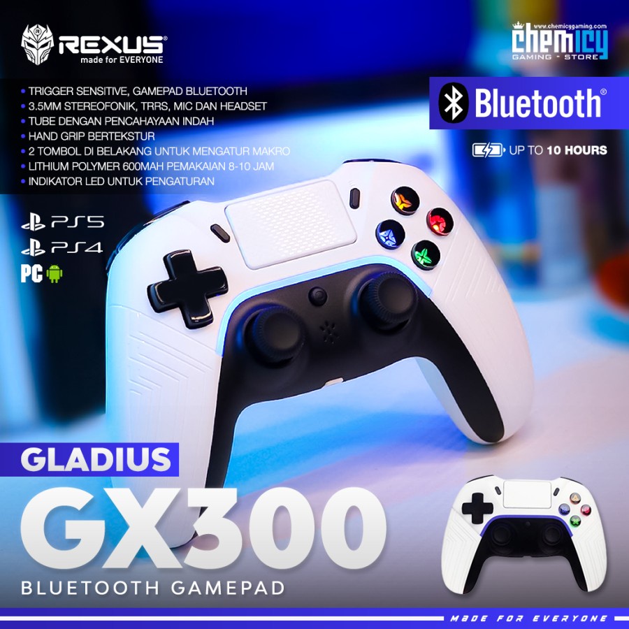Jual Rexus Gladius GX300 / GX 300 Bluetooth Gamepad / Joystick / Stick | Shopee Indonesia