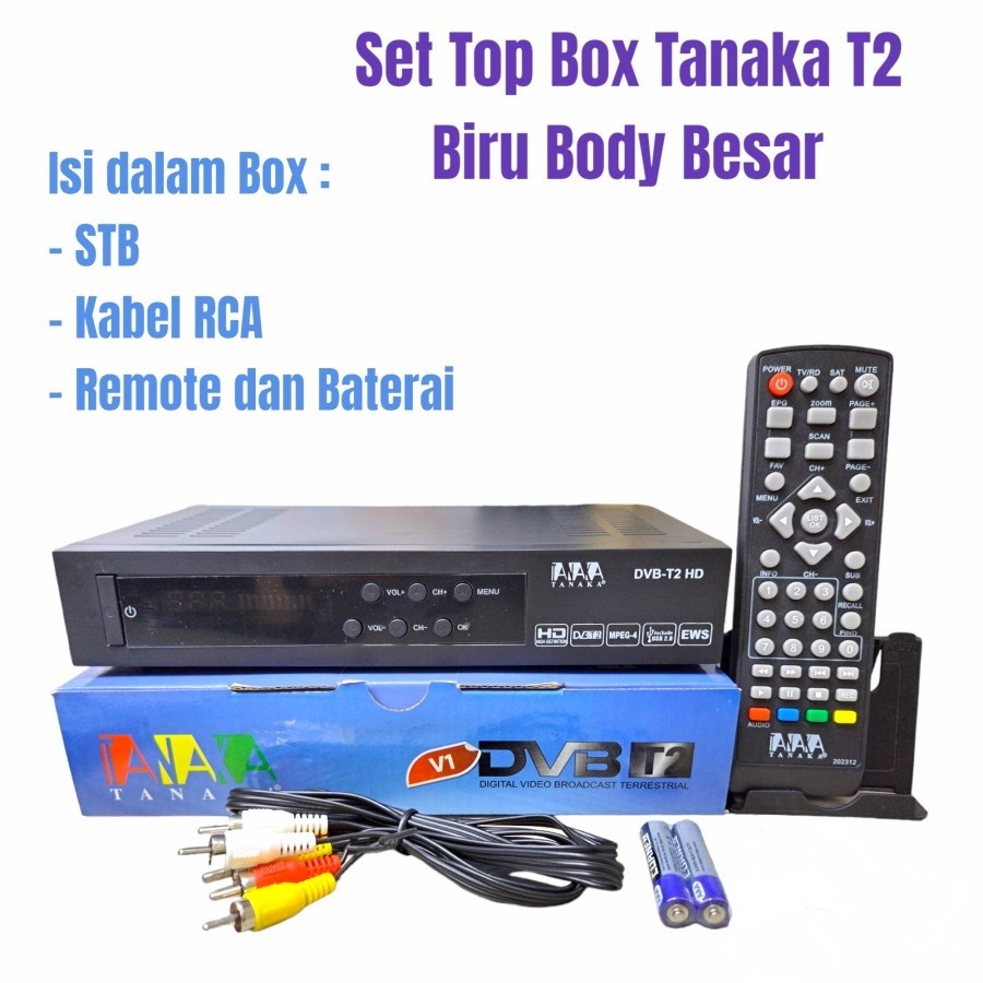 Jual Set Top Box TV Digital STB Tanaka DVB-T2 BOX BIRU | Shopee Indonesia