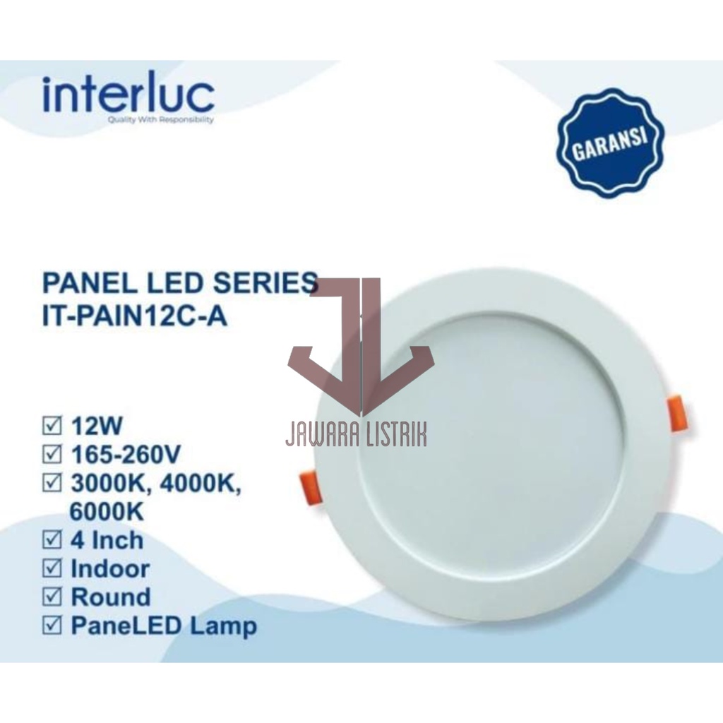 Jual INTERLUC DOWNLIGHT LED PANEL 12 WATT 12W INBOW NO FLICKER NO UV/IR - Putih | Shopee Indonesia
