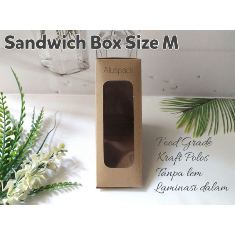 Jual Box Sandwich Sando Kotak Roti Kraft Polos Size M ( 10 pcs ...