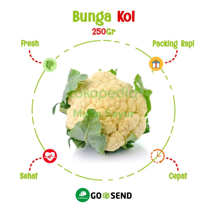 Jual KEMBANG KOL / BUNGA KOL / CAULIFLOWER / FRESH VEGETABLE | Shopee ...