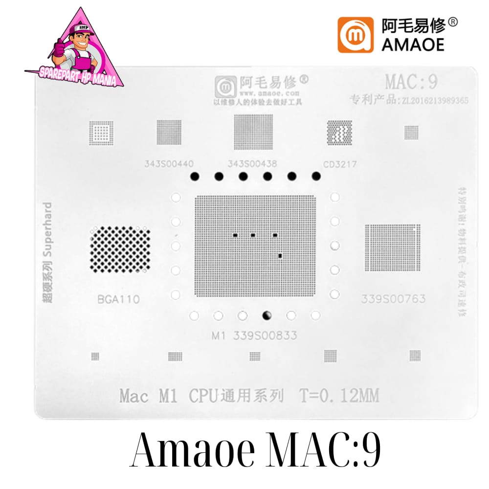 Jual PLAT CETAKAN IC BGA AMAOE MAC9 M1 339S0083 339S00763 BGA110 ORIGINAL MAC 9 | Shopee Indonesia