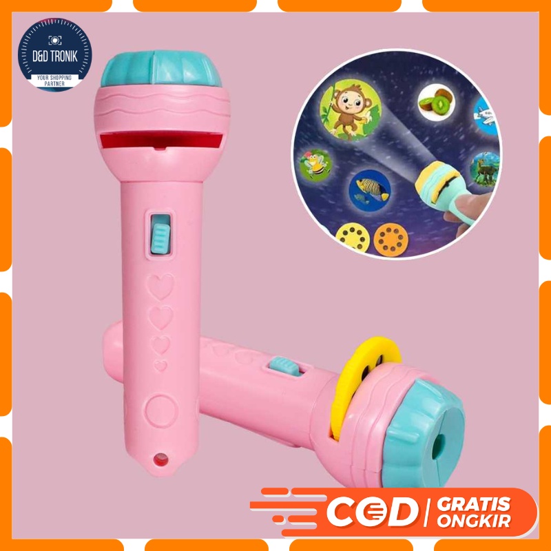Jual Senter Mainan Proyektor Anak Edukasi Toddi Gambar Lucu 3 Template ...