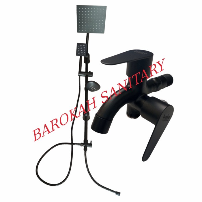 Jual Tiang Shower Tiang Set Hitam / Shower Mandi Stainless Hitam Fio ...