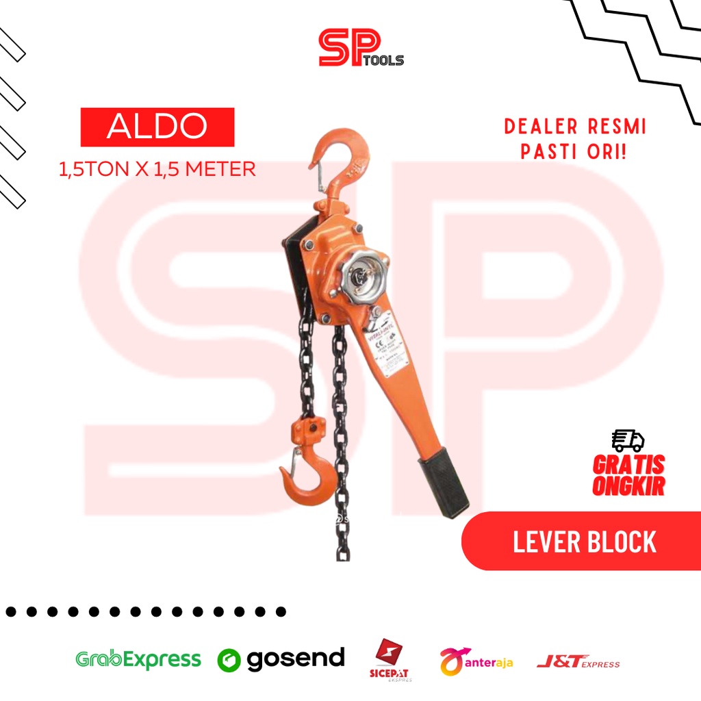 Jual LEVER BLOCK / LEVEL BLOK HOIST 1.5 TON X 1.5 METER ALDO VITALI ...