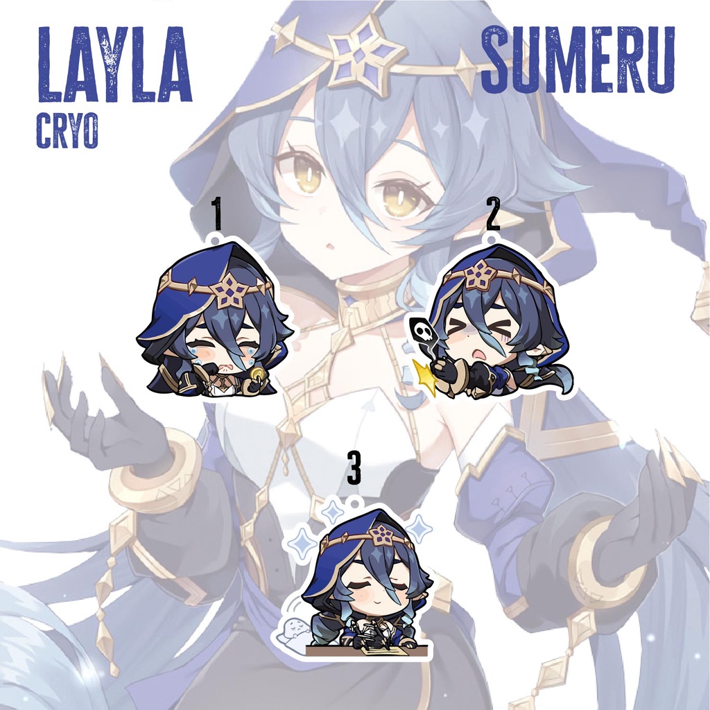 Jual BURJOIS Keychain Genshin Impact Chara Cryo | SUMERU | Layla | Cute ...