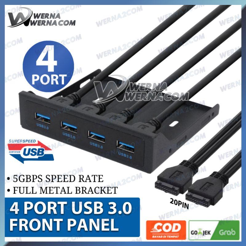 Jual 4 Port USB 3.0 Front panel to Mainboard PC 20 Pin | Shopee Indonesia