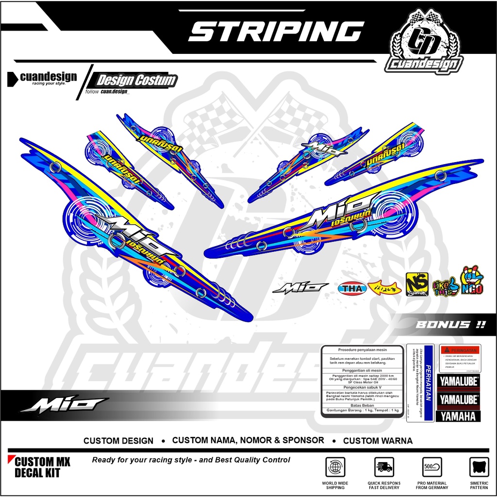 Jual STRIPING MIO THAILOOK MOTHAI STICKER ALL MIO STIKER STRIPING ...