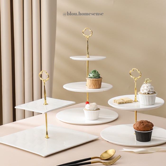 Jual WADAH KUE TINGKAT PIRING KUE SUSUN HIGH TEA AFTERNOON TEA | Shopee Indonesia
