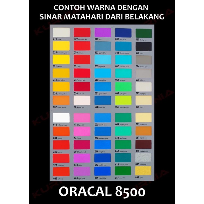 Jual Sticker Oracal 8500 Translucent Film (Kode 090,091) 085 | Shopee ...