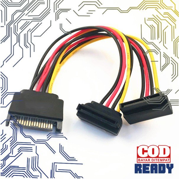 Jual Kabel Power Sata Male To Dual Sata Female Splitter 2 Cabang ...