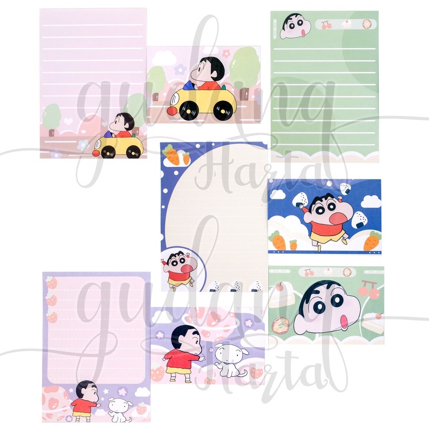 Jual Kertas Surat Amplop Shinchan Kertas Surat Bergaris Bermotif Kartun ...