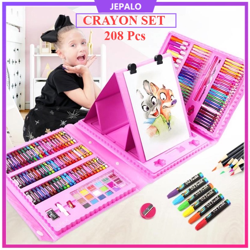 Jual CRAYON SET ANAK 208pcs KRAYON ALAT BELAJAR MENGGAMBAR MENULIS ...