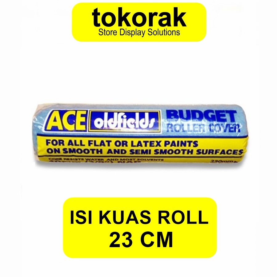 Jual REFILL KUAS ROLL BULU 9 INCH BUDGET ACE OLDFIELDS ROLLER CAT 230MM ...
