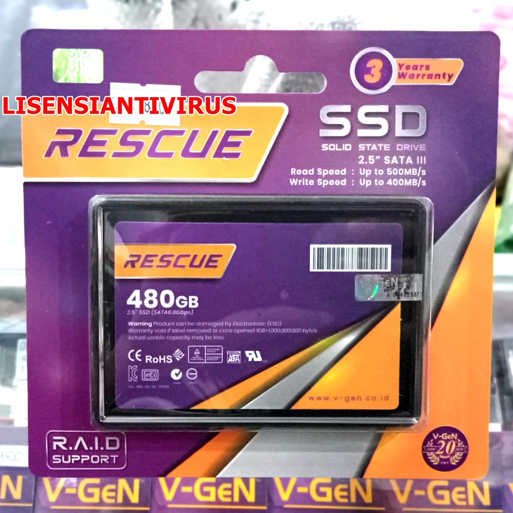 Jual SSD VGen SSD V-Gen Rescue 512 harddisk Sata3 untuk laptop dan pc ...