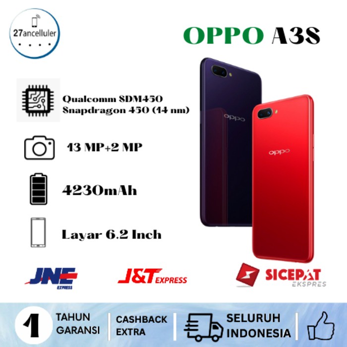 Jual OPPO A3S FULL SET RAM 4/64GB -6/128GB GARANSI 1 TAHUN | Shopee Indonesia