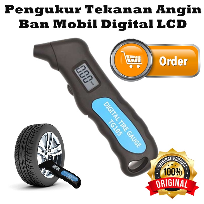 Jual Pengukur Tekanan Angin Ban Mobil Digital LCD Original DIgital Tire ...