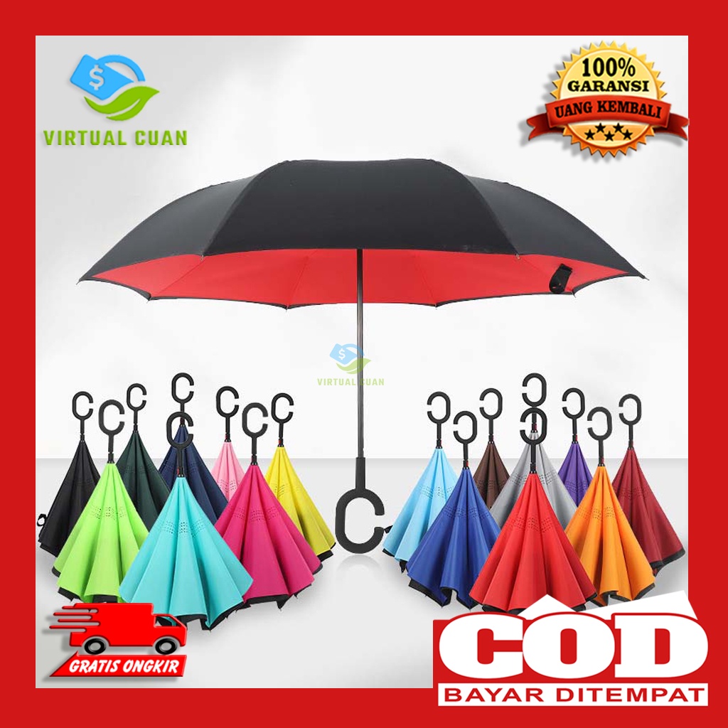 Jual Payung Terbalik Reverse Umbrella Payung Mobil Besar Gagang Payung ...