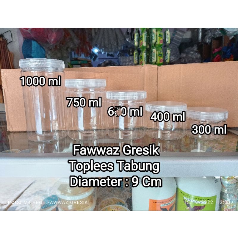 Jual TOPLES TIN TABUNG Jar TUTUP TRANSPARAN 1300 ml 1 LITER 750 ML 600 ML 400 ML 300 ML ...