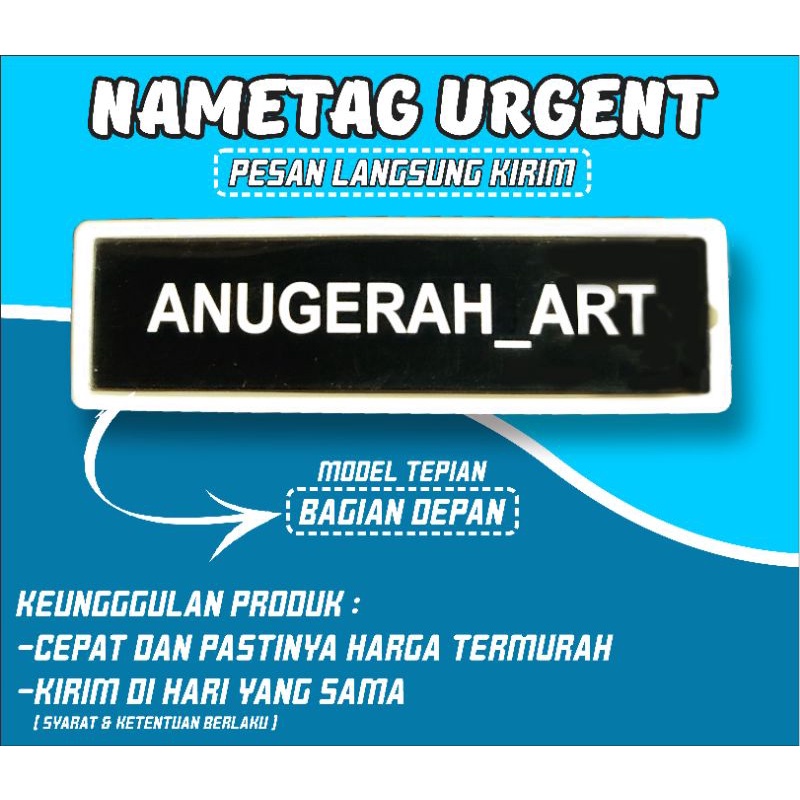 Jual NAMETAG/NAME TAG/PAPAN NAMA/NAMA DADA/NAMETAG PENITI/NAMETAG PNS ...