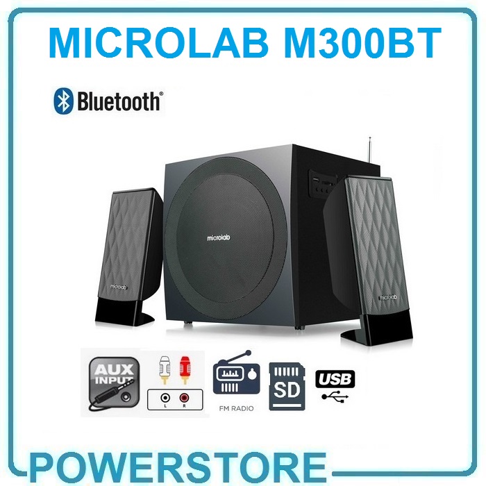 Jual Microlab M300BT 38 Watt RMS Wireless Bluetooth Speaker Komputer PC ...