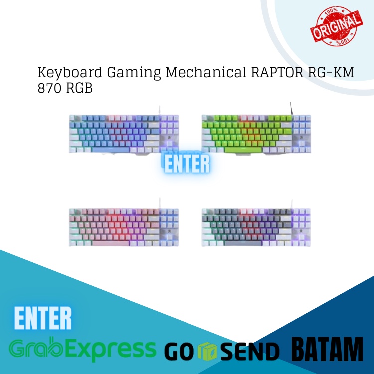 Jual Keyboard Gaming Mechanical RAPTOR RG-KM 870 RGB | Shopee Indonesia