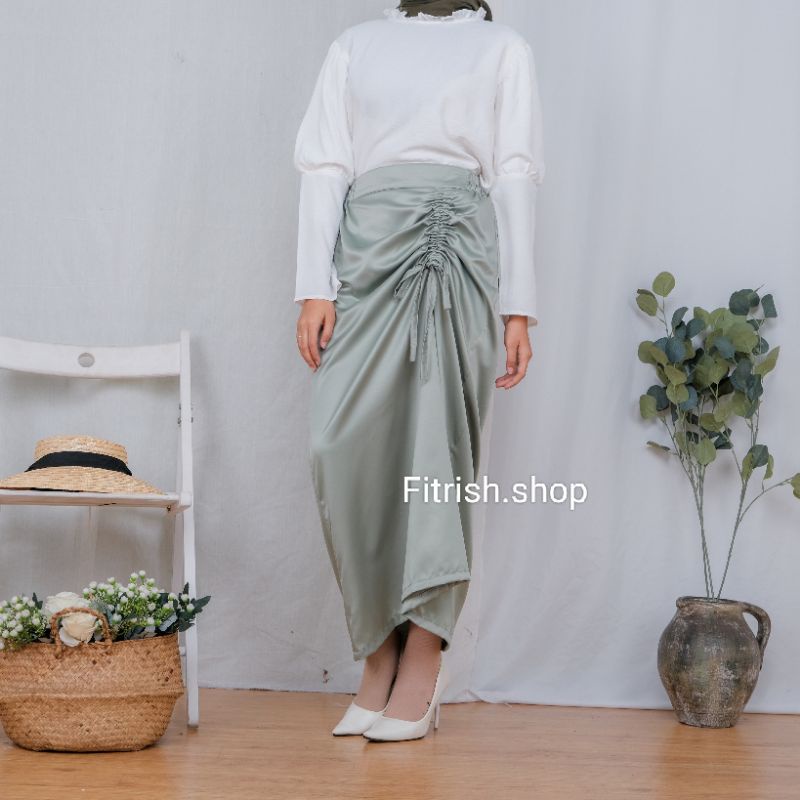 Jual ROK SERUT SATIN /SHASHA SKIRT /ROK SERUT POLOS/ BISA REQUEST ...