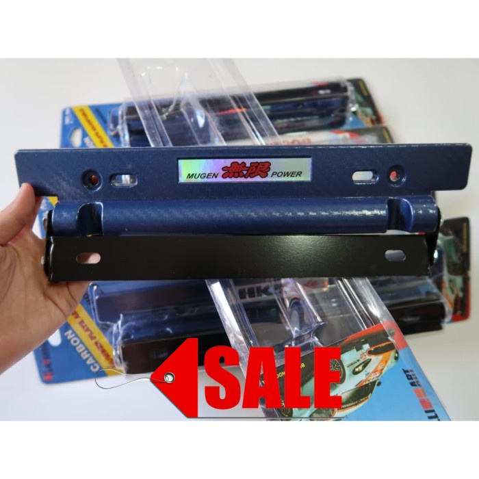 Jual dudukan tatakan tempat plat nomor mobil jdm biru bisa di tekuk ...