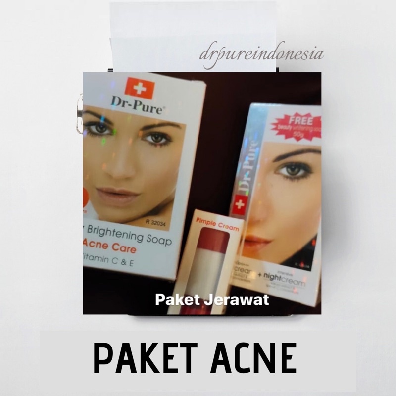 Jual PAKET ACNE DR PURE ORIGINAL [Dr Pure Set + Pimple Cream + Sabun ...