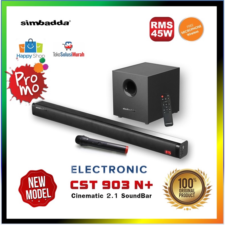 Jual Simbadda CST 903N+ Soundbar TV Wireless Bluetooth Home Theater Super+mic karaoke | Shopee ...