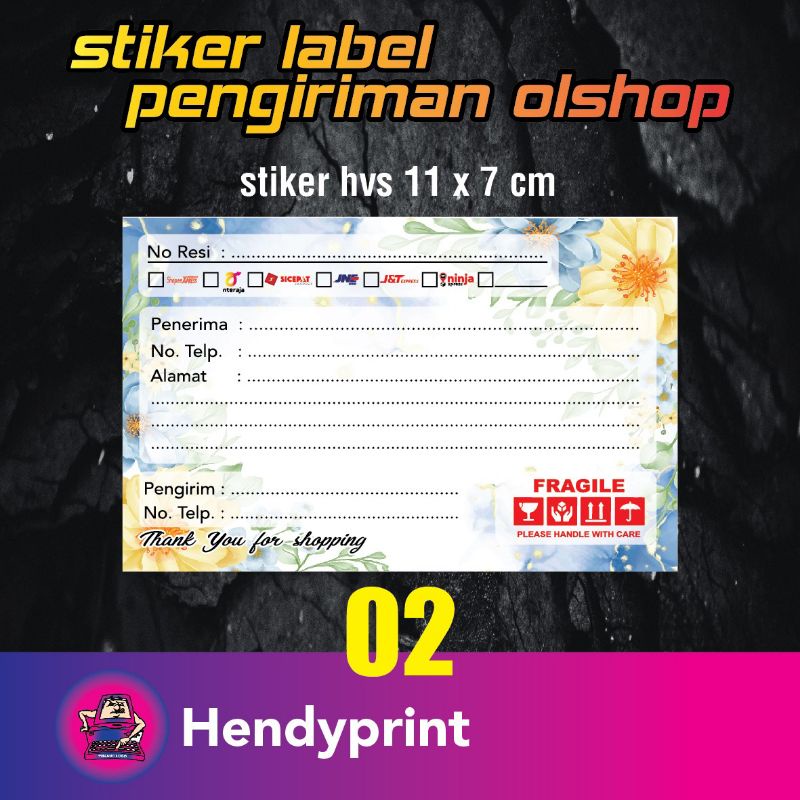 Jual stiker label pengiriman paket /stiker pengiriman olshop / stiker ...