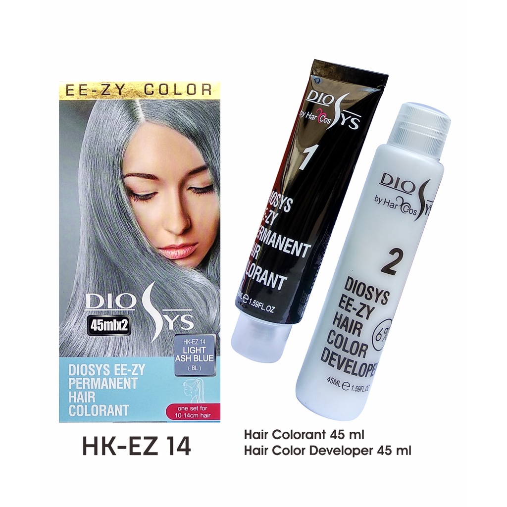 Jual DIOSYS EE-ZY PERMANENT HAIR COLORANT HK-EZ 14 LIGHT ASH BLUE (BL ...
