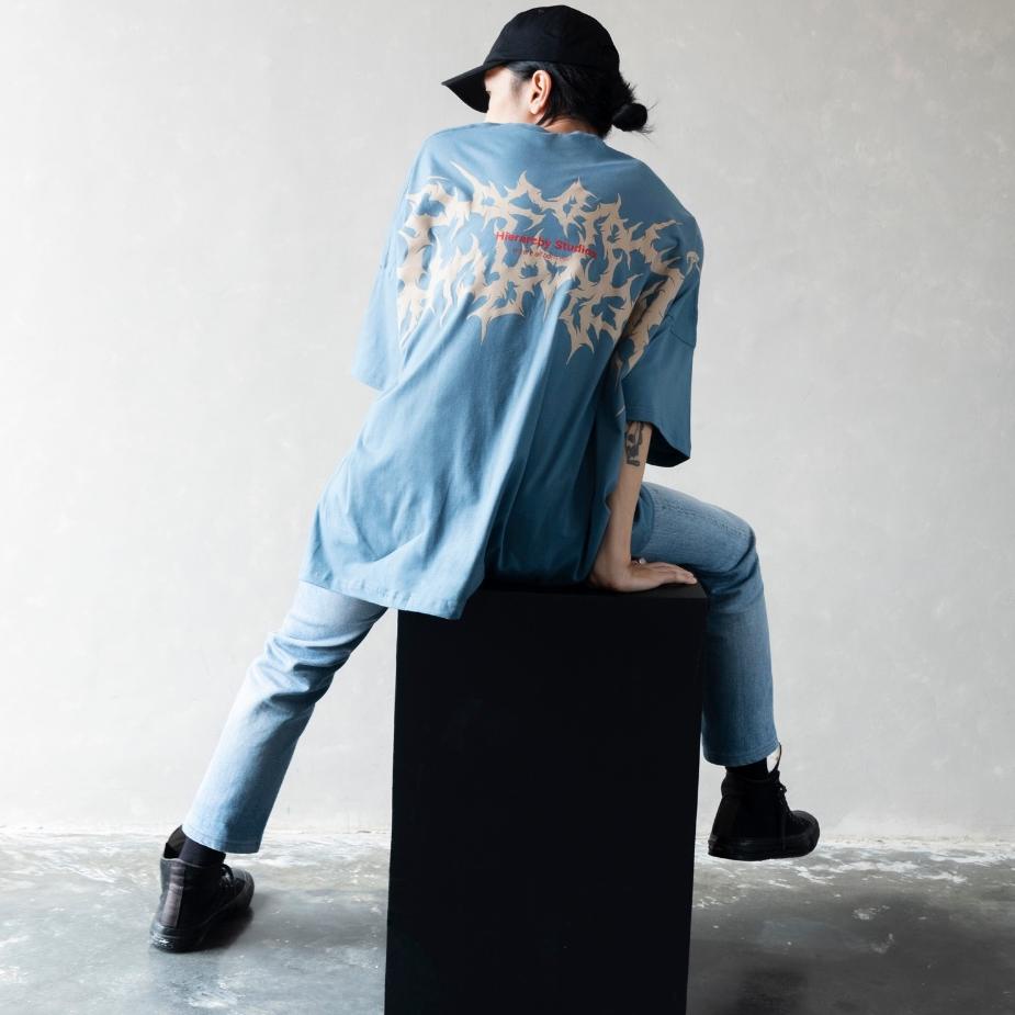 Jual Recomended Hierarchy Studios - Wide Evil Logo Dusty Blue Oversized ...