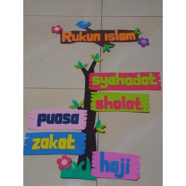 Jual Peraga Rukun Islam//Peraga Rukun Iman bahan sponati//hiasan ...
