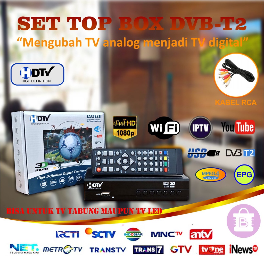 Jual Decoder Set Top Box DVB-T2 | Receiver STB TV Digital | Tuner TV ...