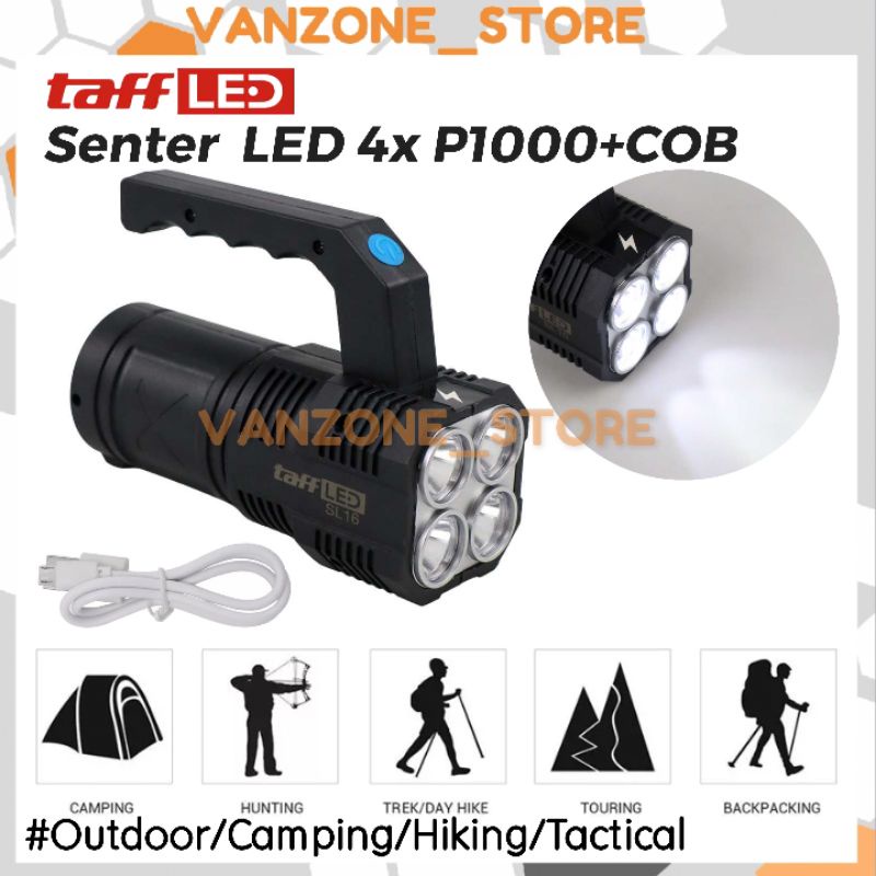 Jual Senter LED Portabel 4 Mata Ultra Terang Berkemah Luar Ruangan Isi ...