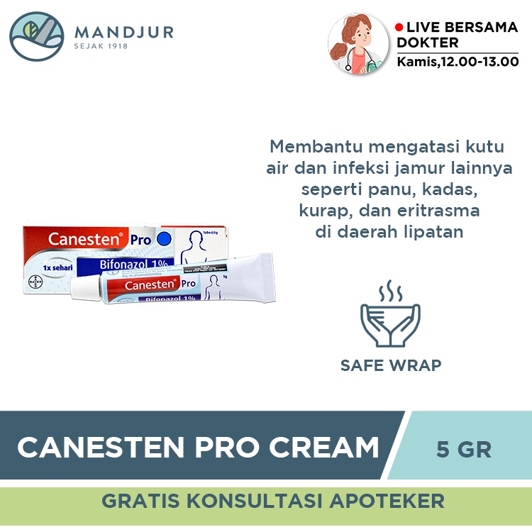 Jual Canesten Pro Cream 5 Gr - Salep Gatal Panu Kurap Anti Jamur ...