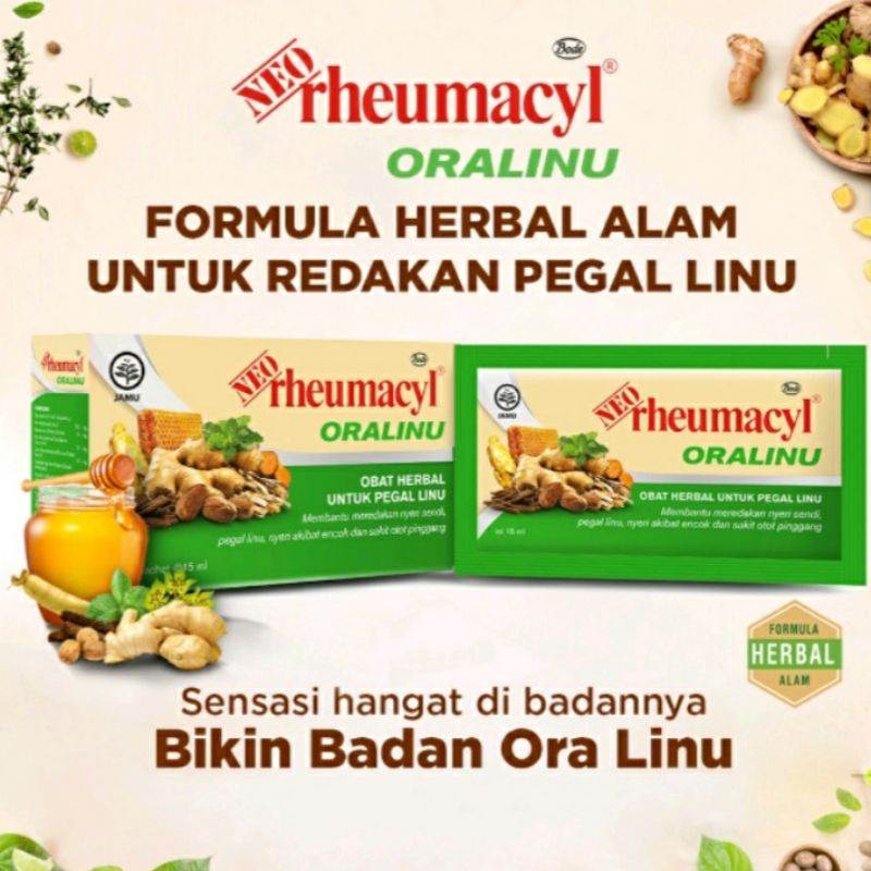 Jual NEO Rheumacyl Oralinu Pegal Linu Obat Herbal [ 15Ml ] ( 15 sachet ...