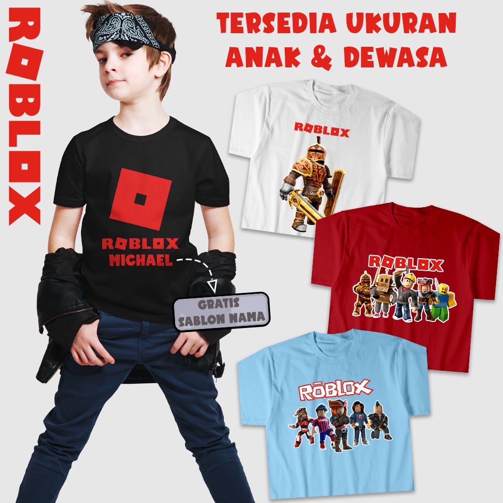 Jual Kaos Roblox Gaming Anak dan Dewasa Baju Couple Kakak Adik Motif Roblox | Shopee Indonesia