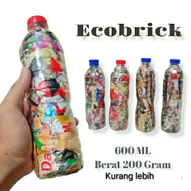 Jual Ecobrick bisa request merek botol yang digunakan ukuran 600ml | Shopee Indonesia